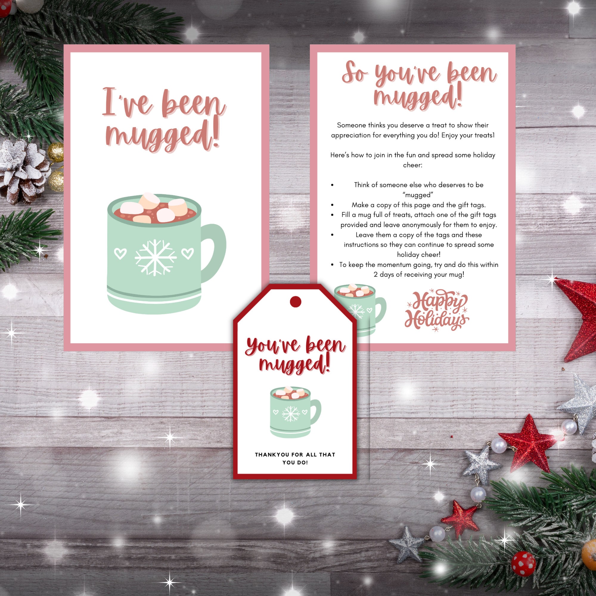 You've Been Mugged Gift Tags Printable Hot Cocoa Tags, Teacher ...