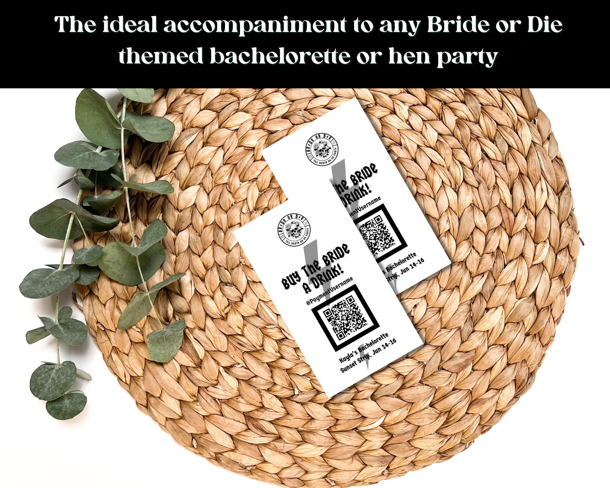 Editable Buy the Bride A Drink Bachelorette Party Printable Card Canva ...