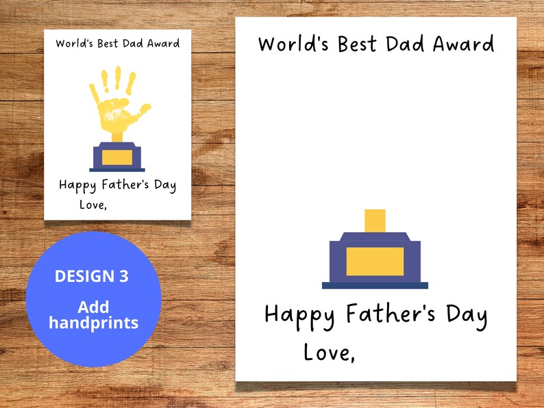 Father's Day Handprint Art Fathers Day Gift for Dad Child Handprint ...