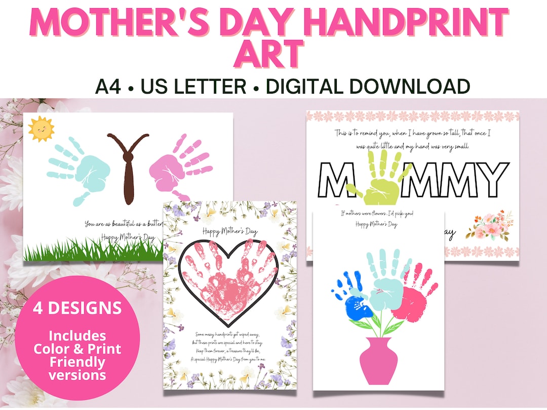 Mother's Day Handprint Art | Print at Home | Last Minute Mothers Day ...