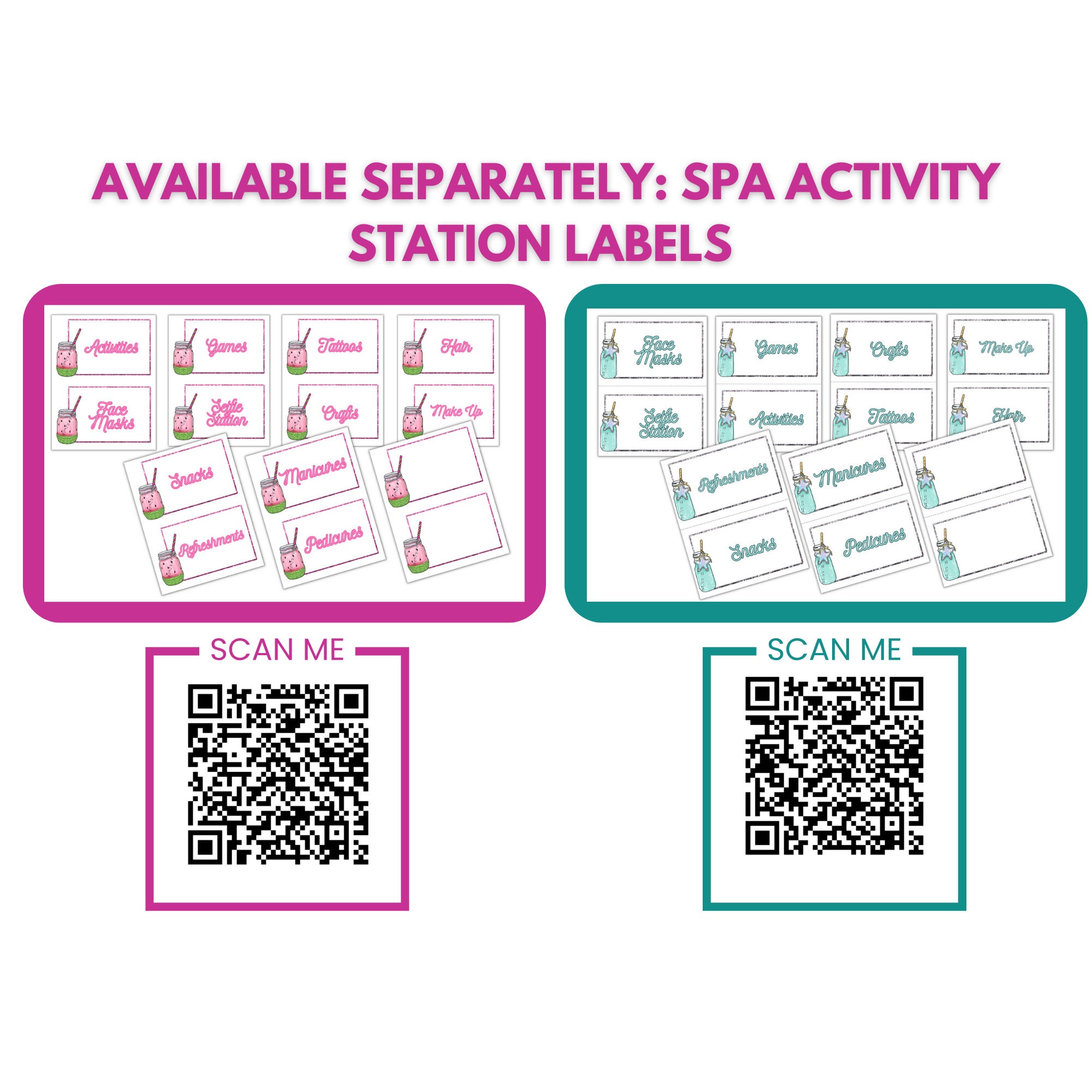 Girls Birthday Spa Party Activity Bundle, Printable Kids Pamper Party ...