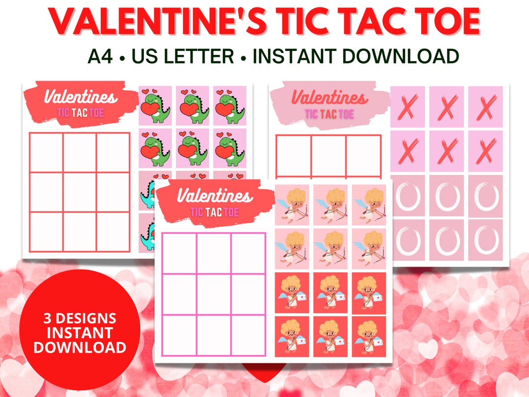 Valentine's Tic Tac Toe Noughts & Crosses Game Kid's - Etsy