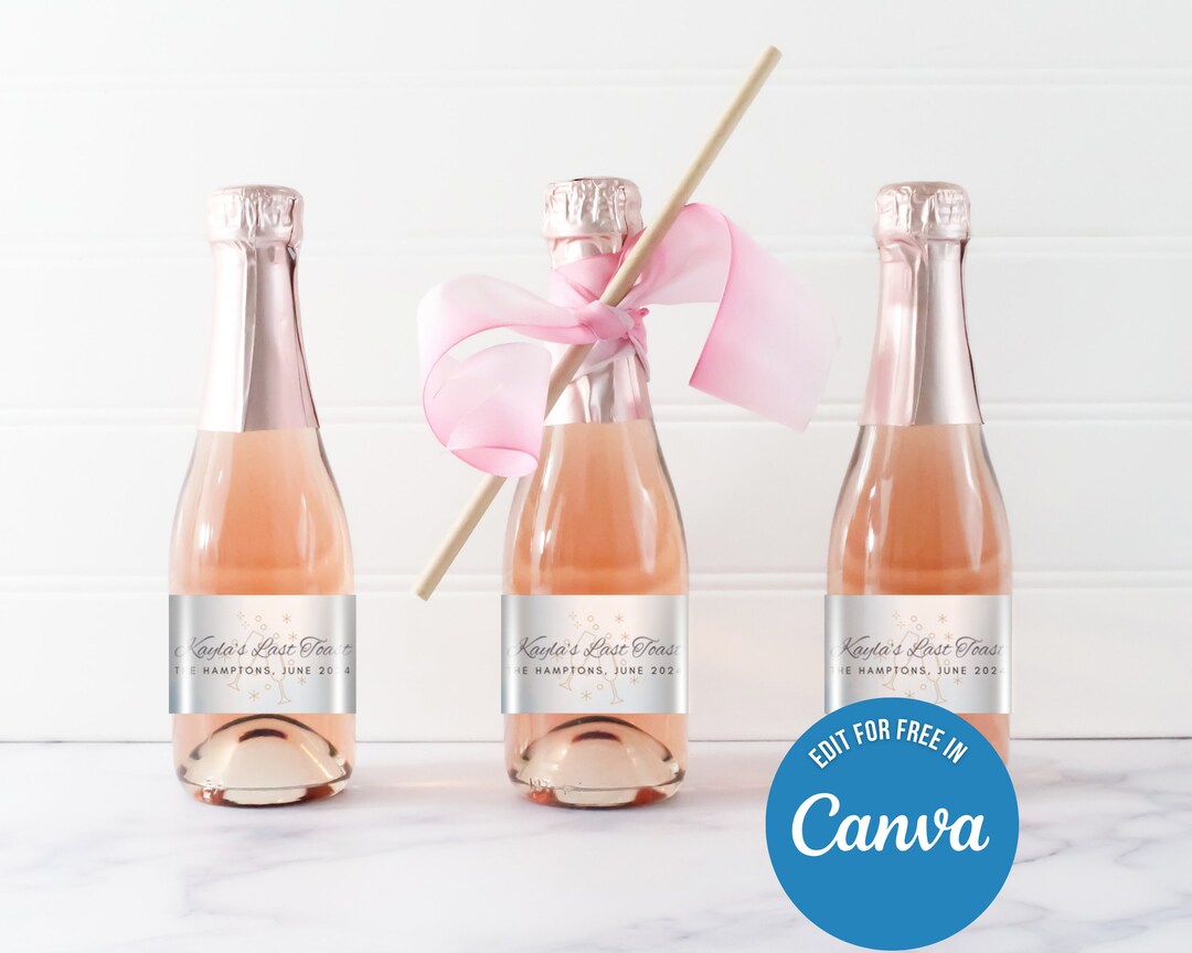 Editable Last Toast on the Coast Bachelorette Hen Party Mini Wine ...
