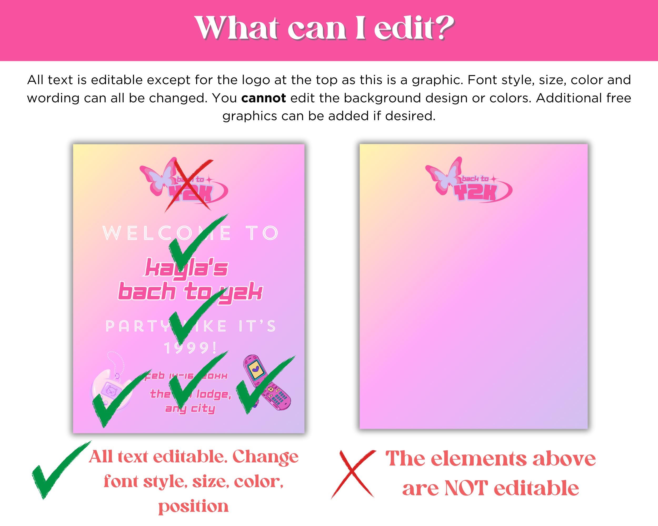 Bach to Y2K Bachelorette Party Welcome Signs Editable Canva Template ...