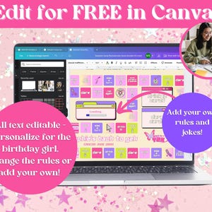 Y2K Bachelorette Party Board Game: Funny Drinking Game (canva Template ...