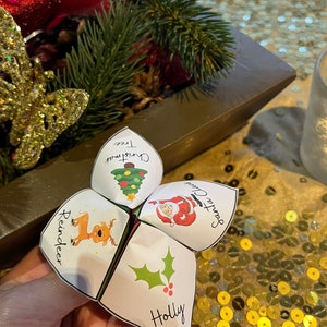 Christmas Fortune Teller Cootie Catcher: Holiday Jokes, Scavenger Hunt ...