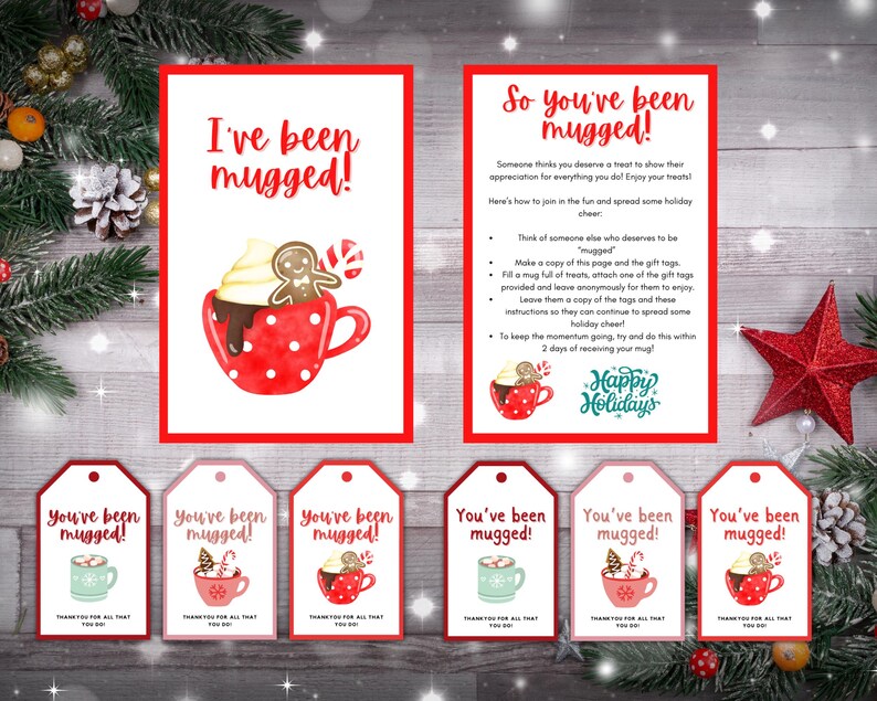 You've Been Mugged Gift Tags Printable Hot Cocoa Tags, Teacher ...