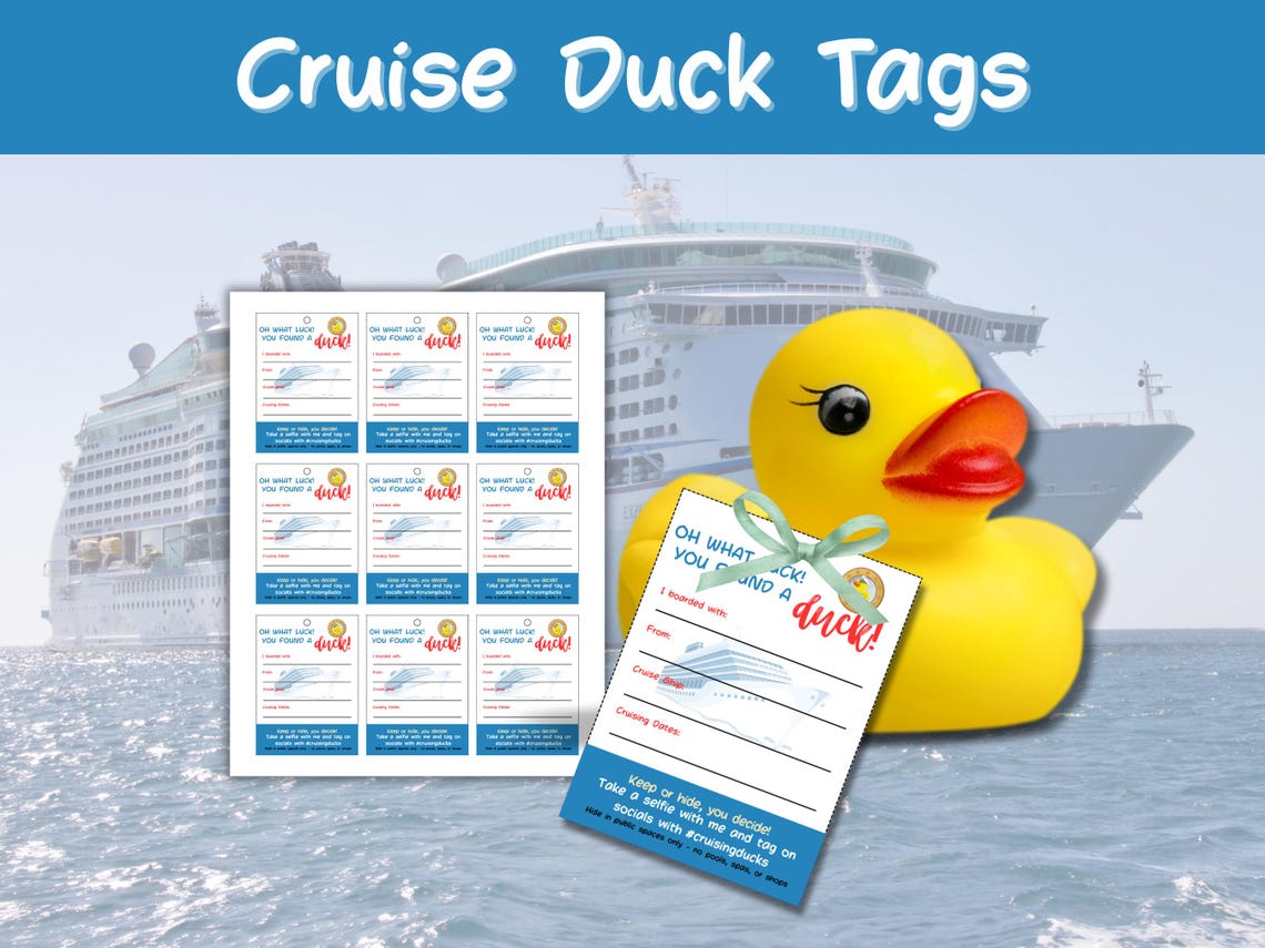 Cruise Duck Tags, Cruising Duck Tags Printable Instant Download, Cruise ...