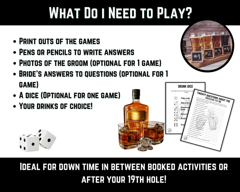 Bachelor Party Stag Game Bundle, Brews Before I Dos Themed Drinking ...