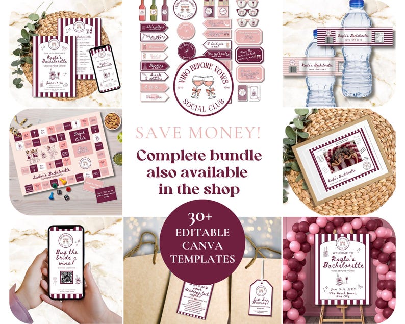 Vino Before Vows Buy the Bride a Drink Instagram Story Template, Hen ...