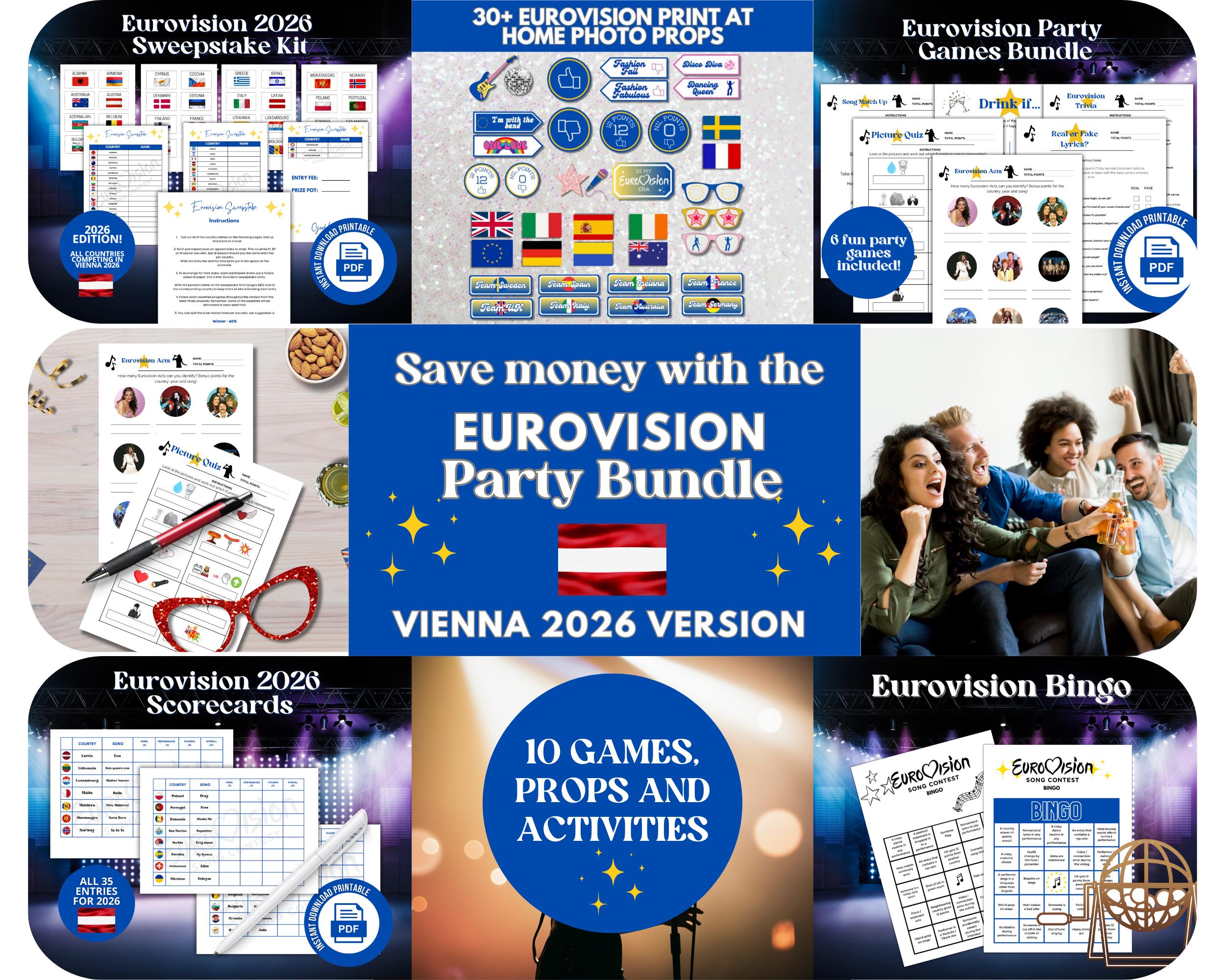 Eurovision Song Contest Vienna 2026 Sweepstake Kit | Printable ...