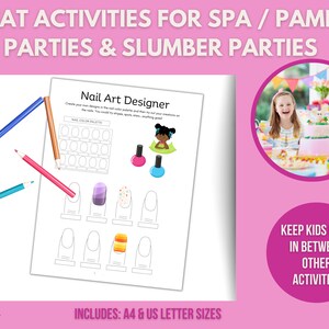 Spa Party Activity Bundle Printable Kids Pamper Party Games Birthday ...