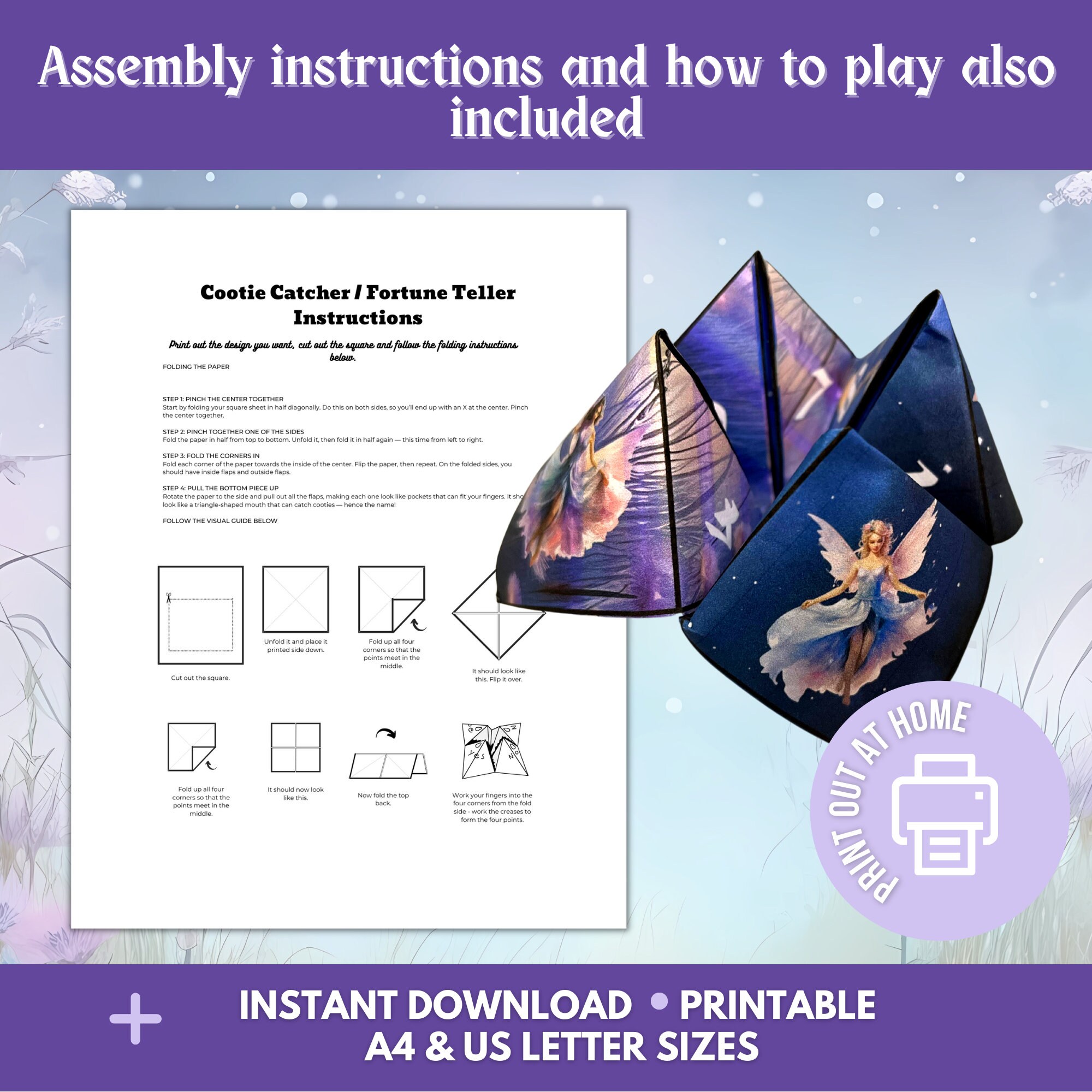 Cootie Catcher Fortune Teller Chatterbox Fairy Magic Fairycore Last ...