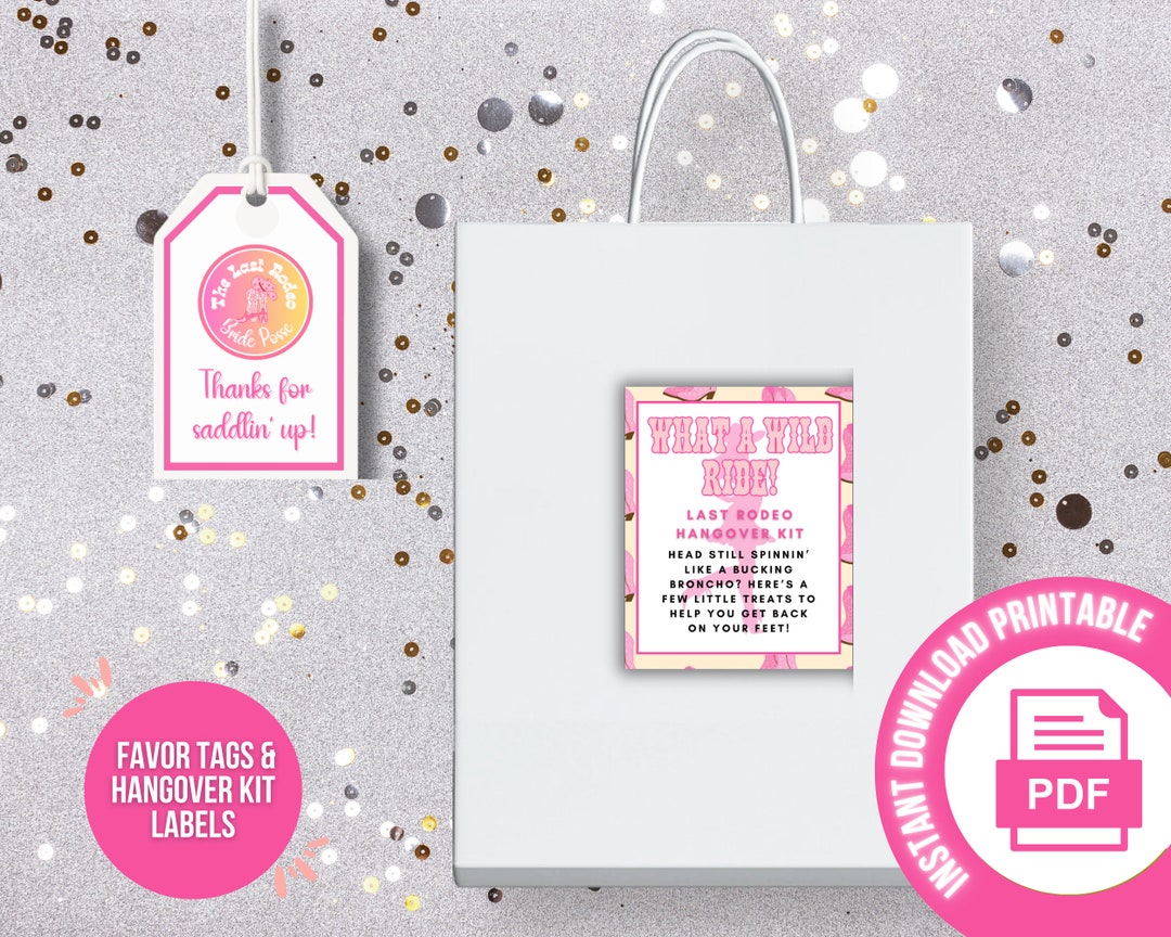 Last Rodeo Bachelorette Printable Gift Tag, Party Favor Tag, Hen Party ...