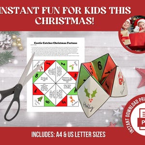 Christmas Fortune Teller Cootie Catcher: Holiday Jokes, Scavenger Hunt ...