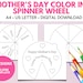 Mother's Day Spinner Wheel Color in Kid's Activity Mothers Day Craft ...