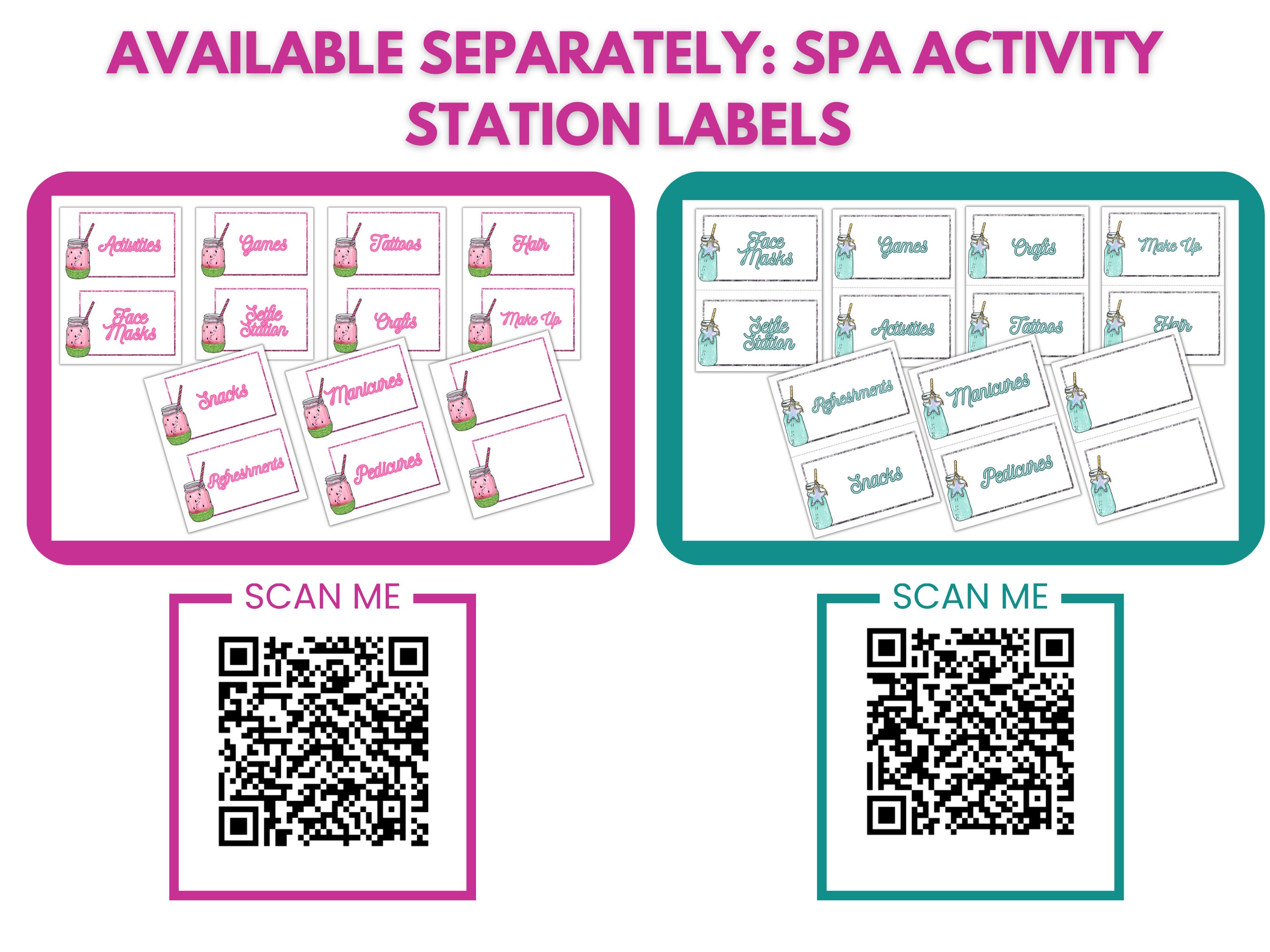 Spa Party Activity Bundle Printable Kids Pamper Party Games Birthday ...