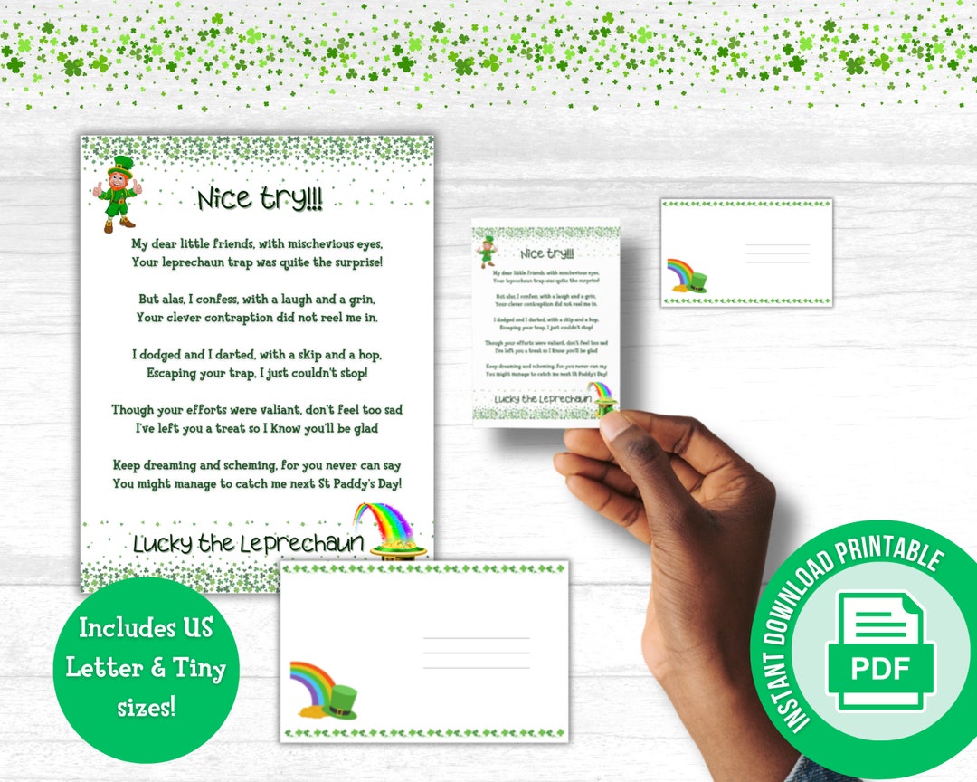 Letter From Leprechaun St Patricks Day Leprechaun Trap, Tiny Leprechaun ...
