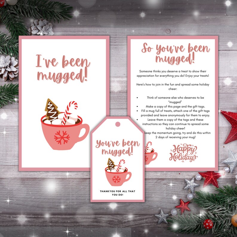 You've Been Mugged Gift Tags Printable Hot Cocoa Tags, Teacher ...
