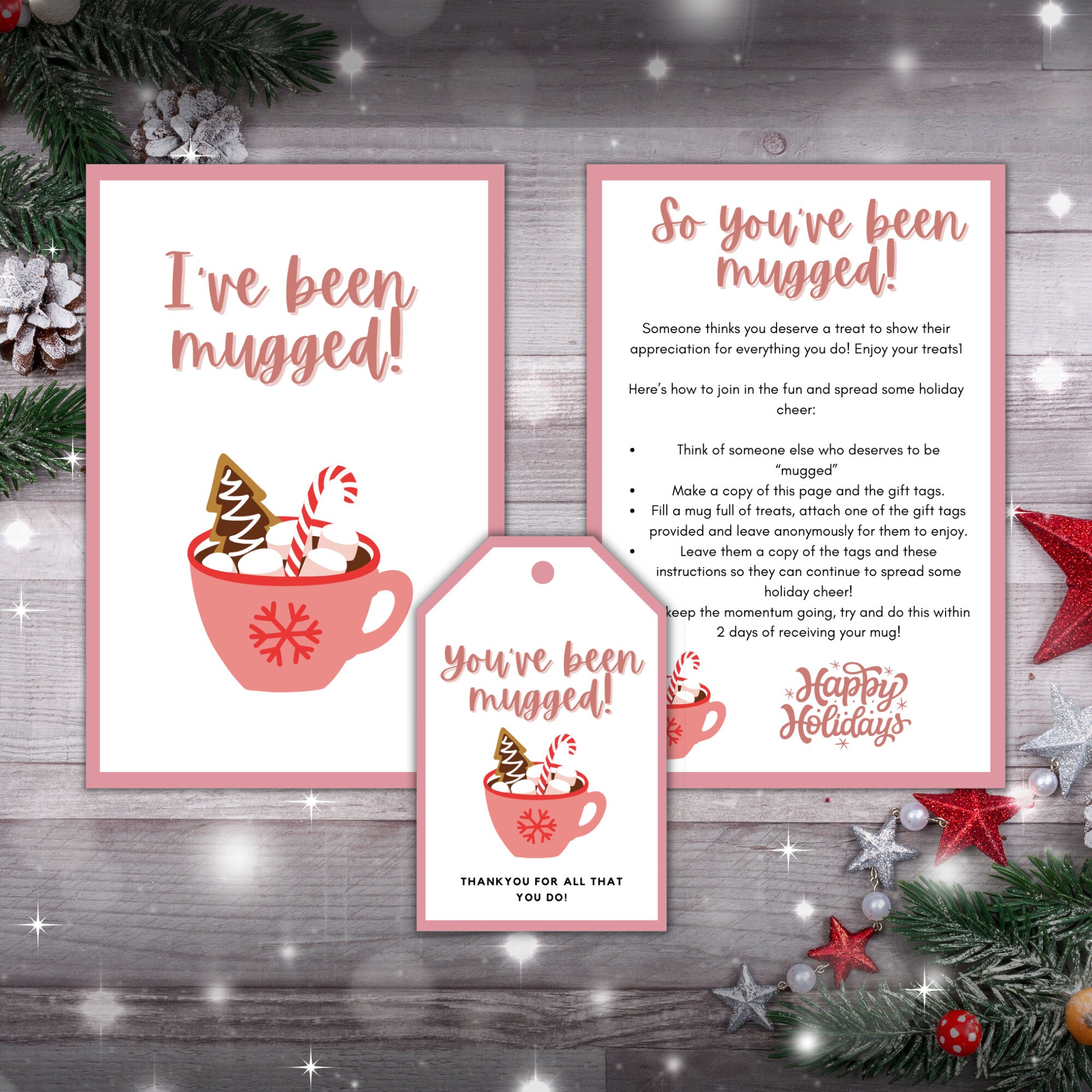 You've Been Mugged Gift Tags Printable Hot Cocoa Tags, Teacher ...