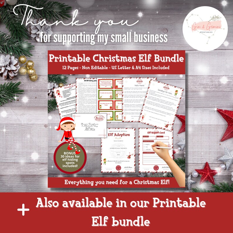 Christmas Elf Adoption Certificate Printable Elf Arrival Christmas ...