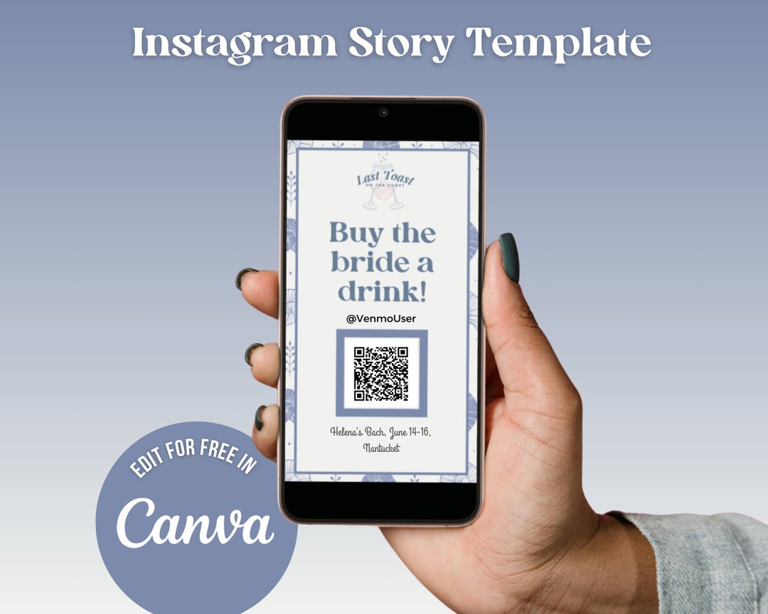 Editable Buy the Bride A Drink Bachelorette Party Instagram Stories ...