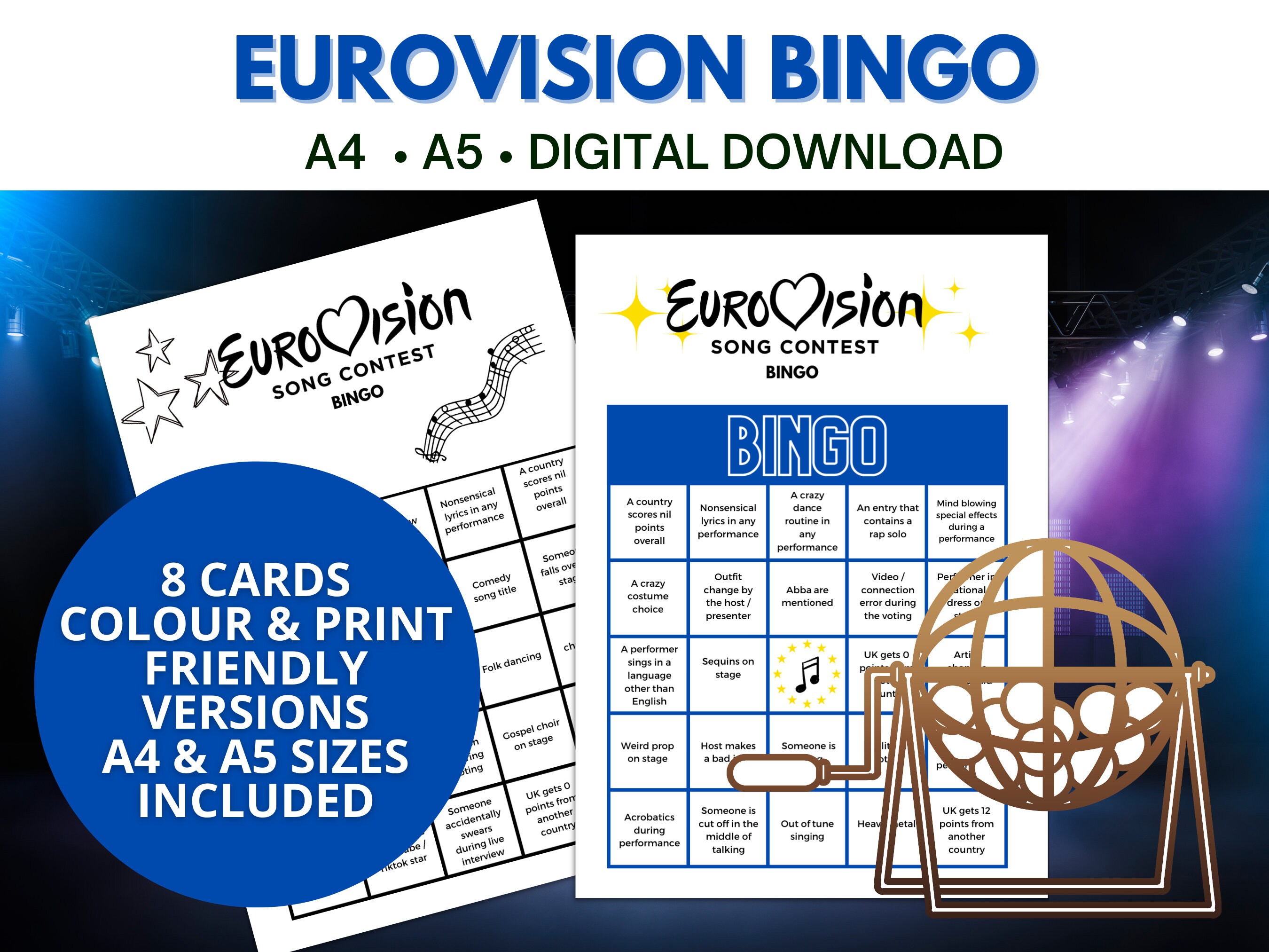 Eurovision Song Content Bingo Cards | Eurovision Party Game ...
