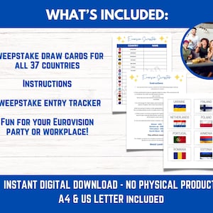 Eurovision Song Contest Basel 2025 Sweepstake Kit | Printable Party ...