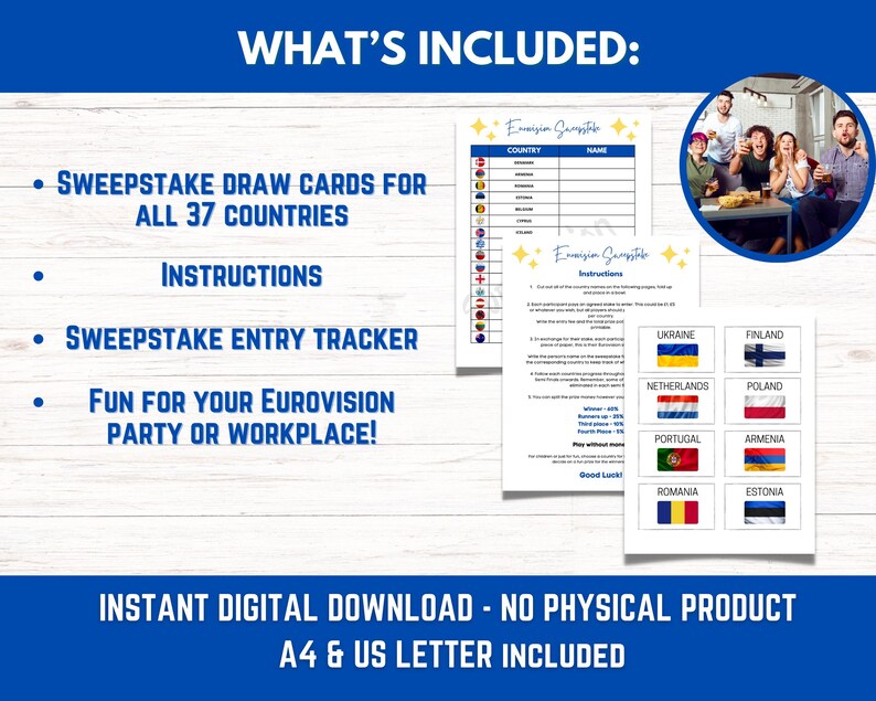 Eurovision Song Contest Basel 2025 Sweepstake Kit | Printable Party ...