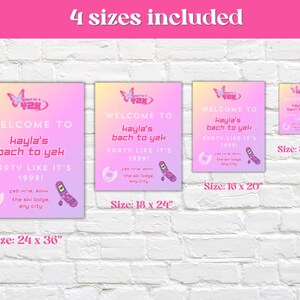 Bach to Y2K Bachelorette Party Welcome Signs Editable Canva Template ...