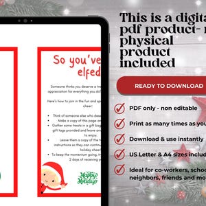 You've Been Elfed Christmas Printable Gift Tags, Teacher Appreciation ...