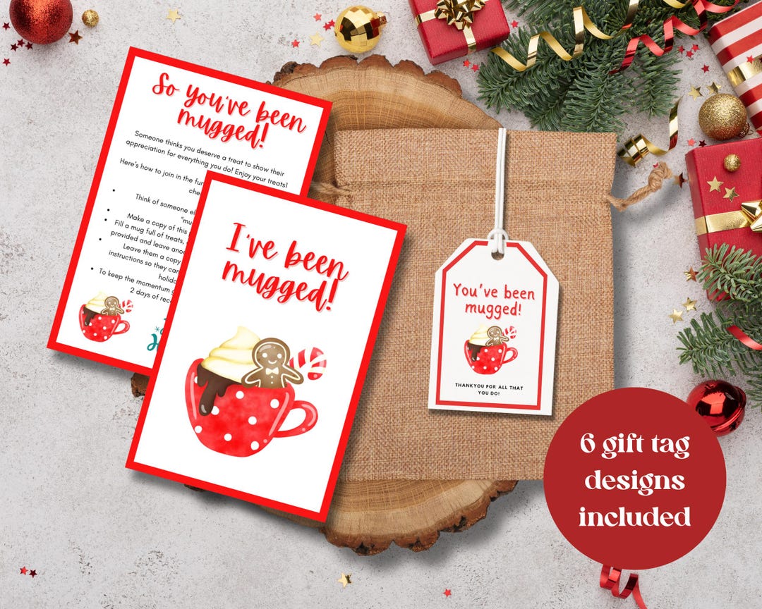 You've Been Mugged Gift Tags Printable Hot Cocoa Tags, Teacher ...