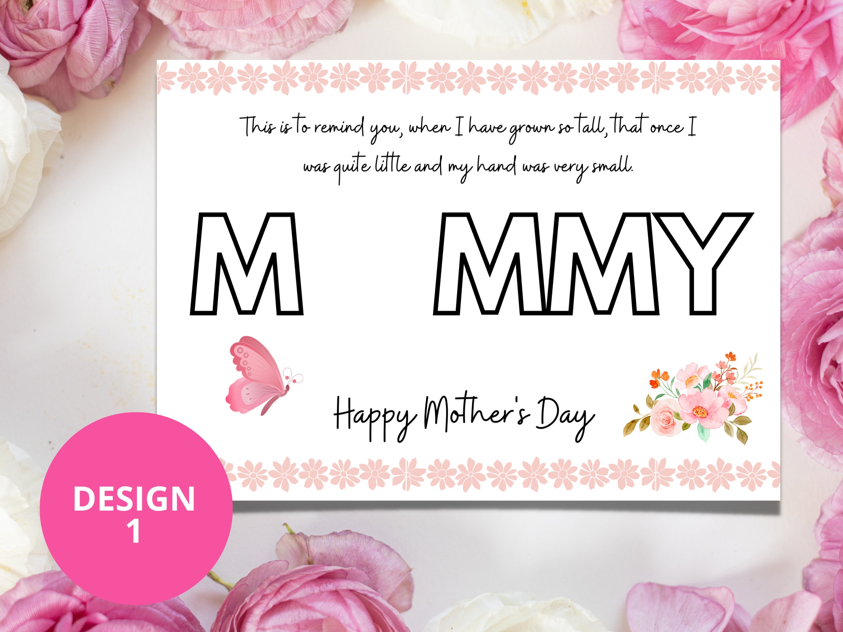 Mother's Day Handprint Art Print at Home Last Minute Mothers Day Gift ...