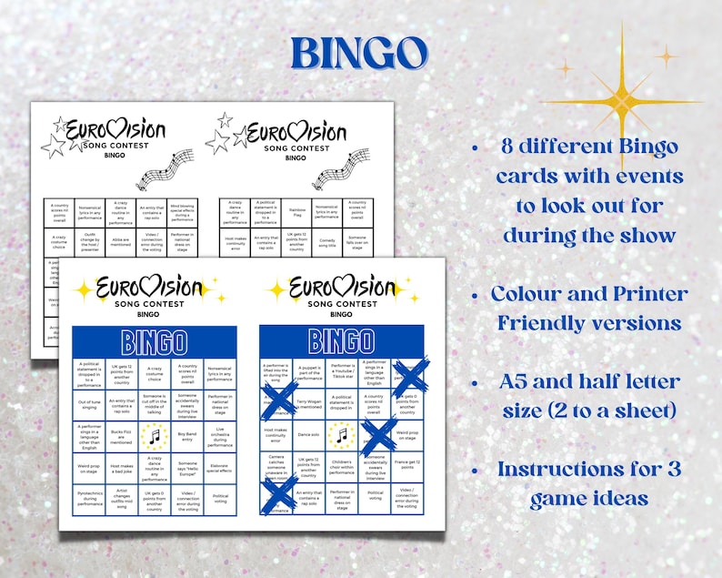 Eurovision Party Games Bundle 2026, Printable Eurovision Watch Party ...