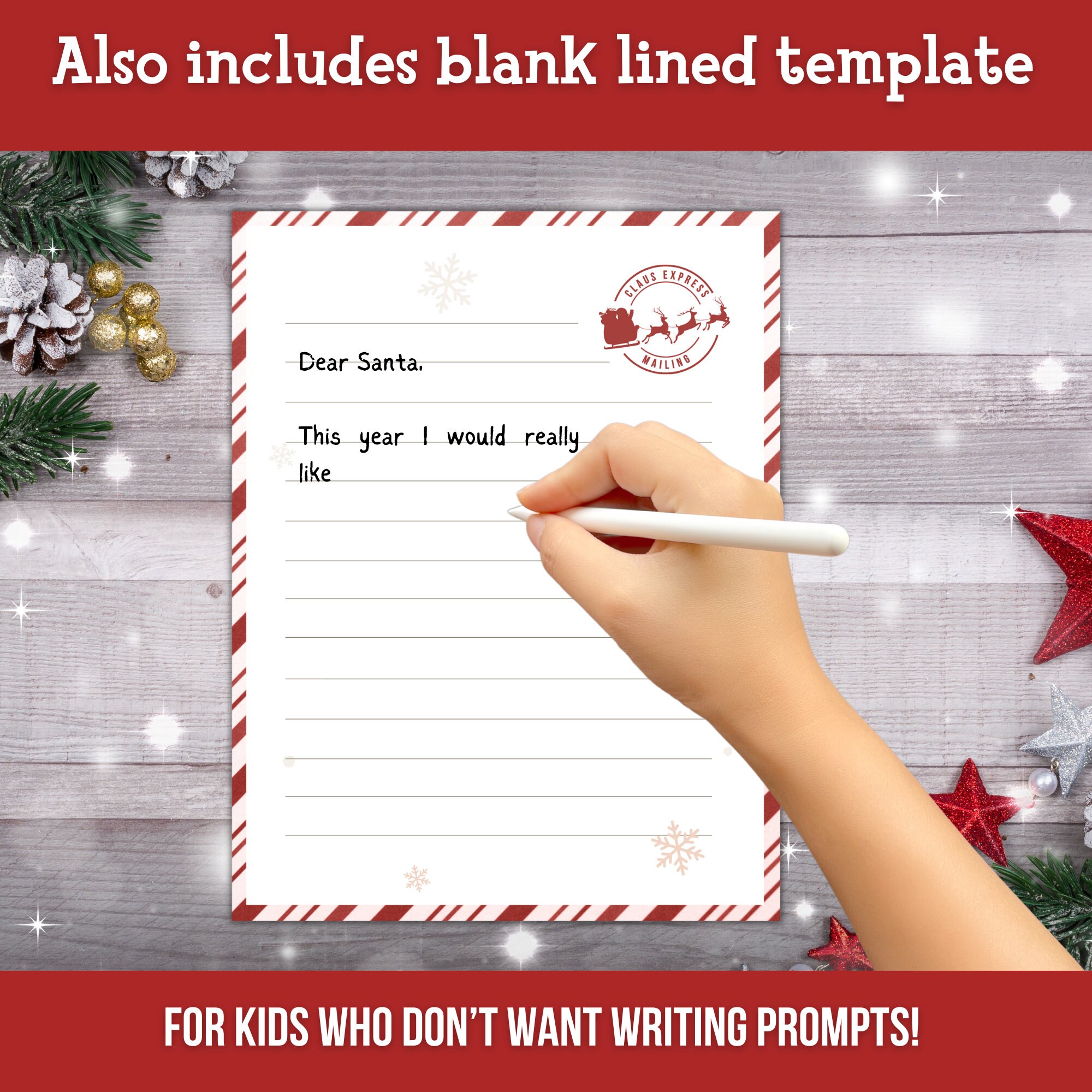 Printable Letter to Santa Kit Dear Santa Letter Template Plus - Etsy