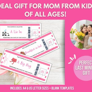 Mother's Day Editable Coupons Canva, Printable Mothers Day Coupons ...