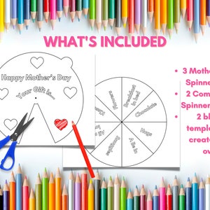 Mother's Day Spinner Wheel | Color in | Kid's Activity | Mothers Day ...
