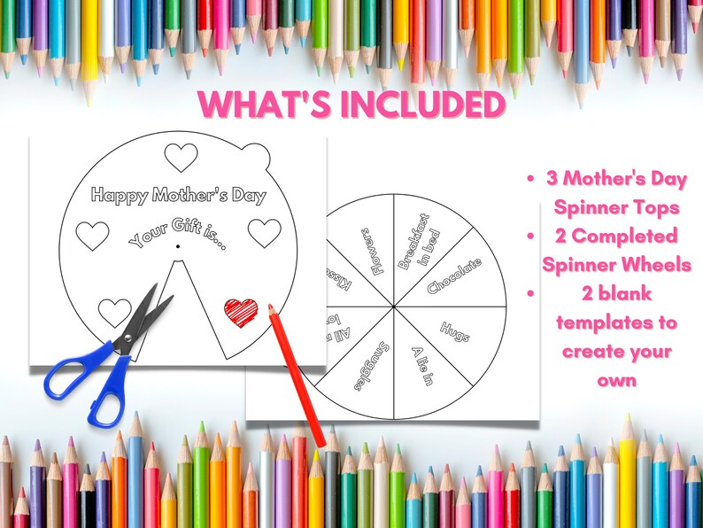 Mother's Day Spinner Wheel | Color in | Kid's Activity | Mothers Day ...