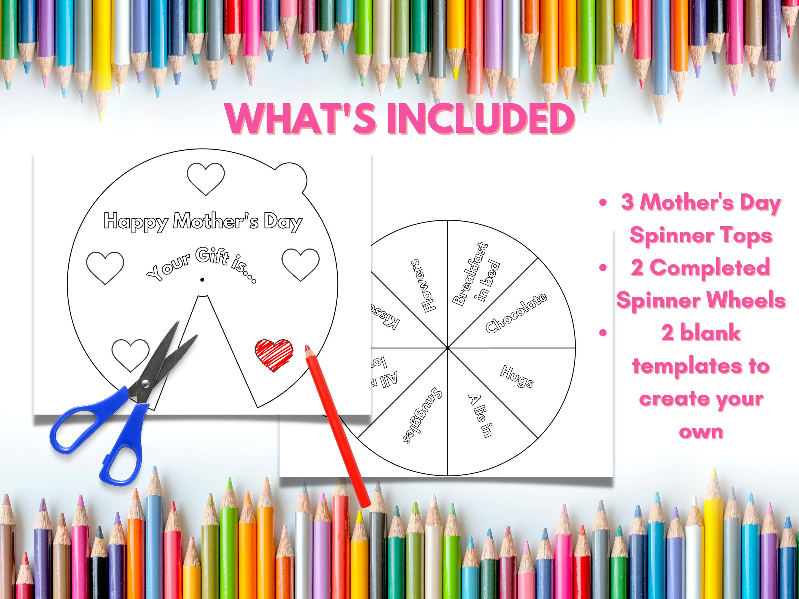 Mother's Day Spinner Wheel Color in Kid's Activity Mothers Day Craft ...