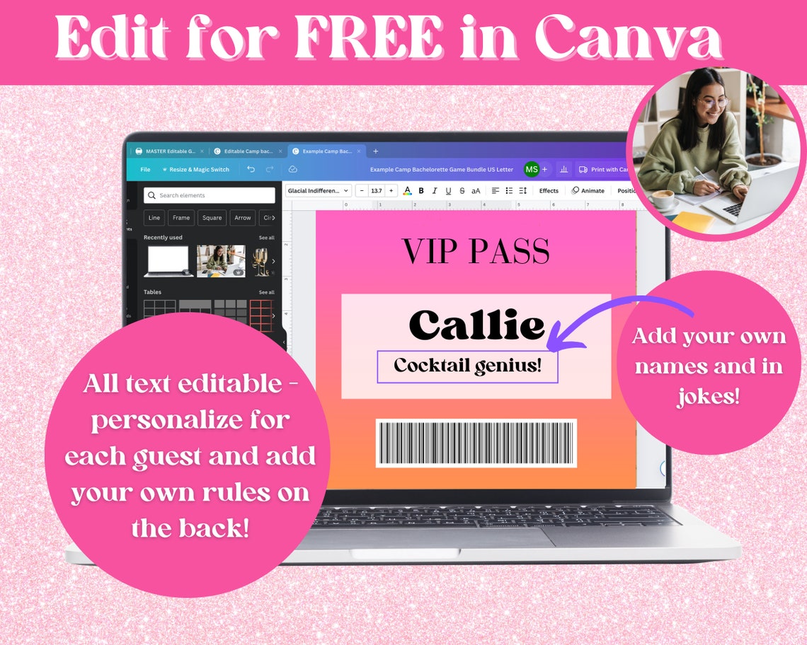 Editable Last Rodeo Bachelorette Party Printable Lanyard Canva Template ...