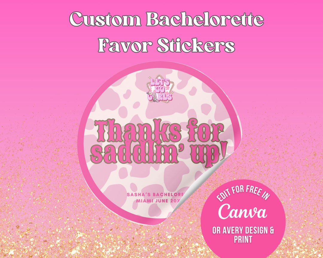 Editable Last Rodeo Bachelorette Party Favor Printable 2.5" Round ...