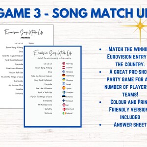 Eurovision Party Games Bundle 2024 Eurovision Sweepstake Trivia Bingo ...