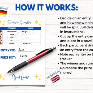 Eurovision Song Contest Basel 2025 Sweepstake Kit | Printable Party ...