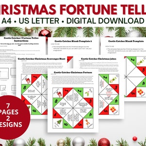 Christmas Fortune Teller Cootie Catcher: Holiday Jokes, Scavenger Hunt ...