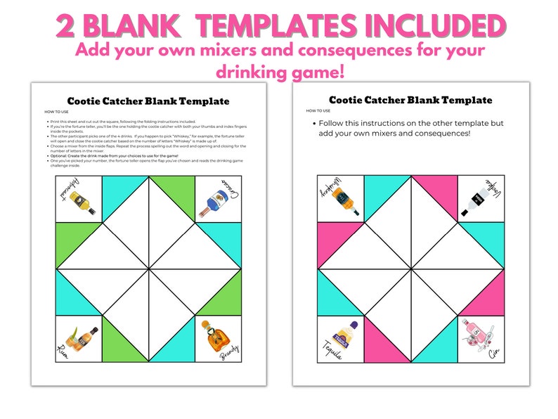 Adult Drinking Game Fortune Teller Cootie Catcher INSTANT - Etsy