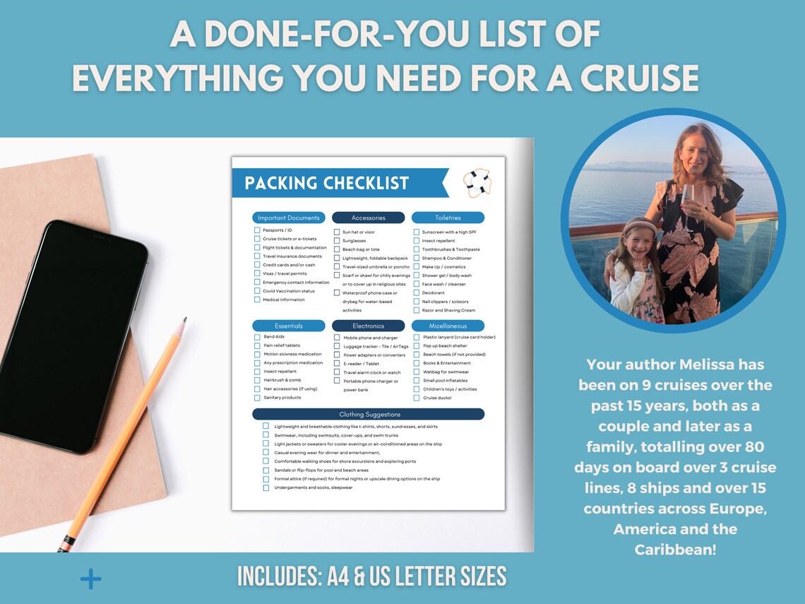 Cruise Packing Checklist Printable Complete and Blank Cruise Packing ...