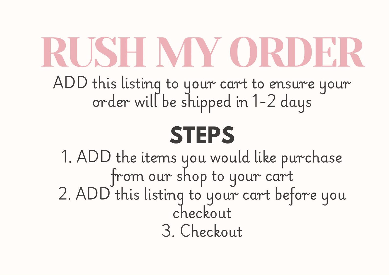 Expedited Order Processing: 1-2 Day Rush Service - Etsy
