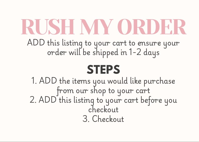 Expedited Order Processing: 1-2 Day Rush Service - Etsy