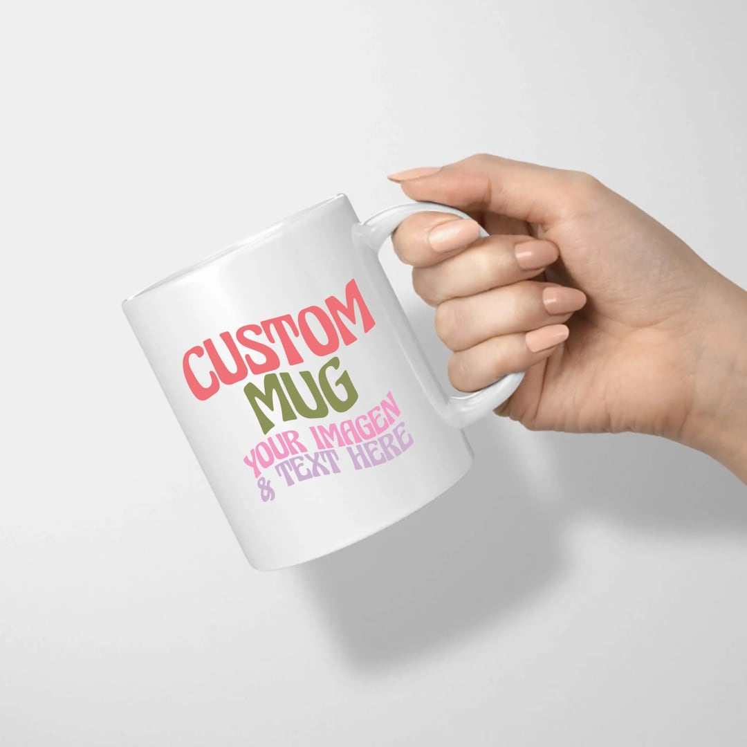 11oz Personalized Ceramic Coffee Mug White / Add Your Own Logo, Text ...