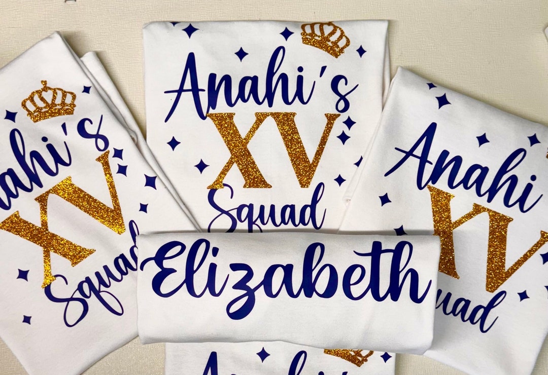 Mis Quince Squad T-shirt, FREE Personalization, Mis Quince Custom Tees ...